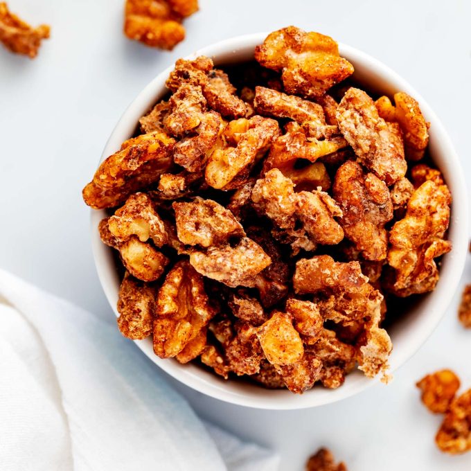Sweet & Crunchy Keto Candied Walnuts - Kicking Carbs