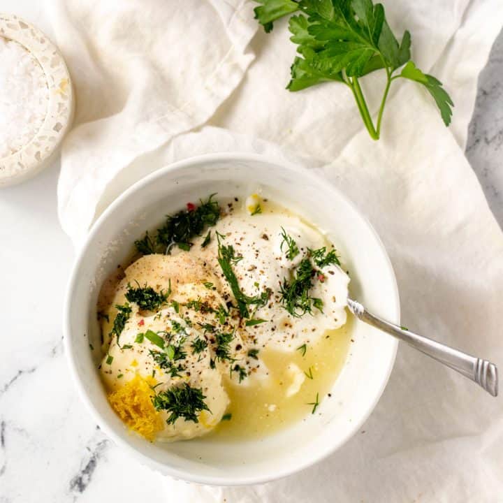 Lemon Dill Sauce - An Easy No-Cook Sauce! - Kicking Carbs