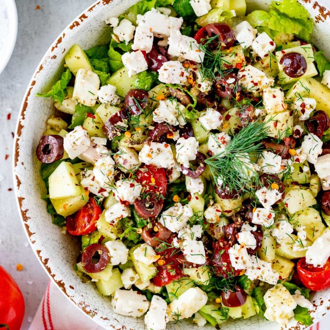 Keto Greek Salad: Delicious and Low Carb - Kicking Carbs